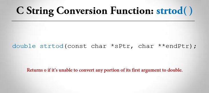 C Strtod String Conversion Library Function With Examples