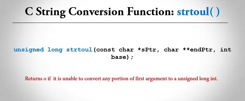 C Strtoul String Conversion Function Trytoprogram
