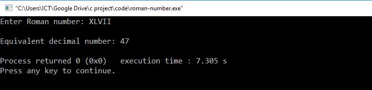 C program to convert roman number into decimal number (Source Code) C program to convert roman number into decimal number (Source Code)