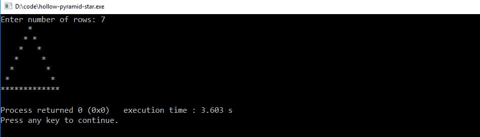 C Program To Print Star Pyramid Patterns Source Code