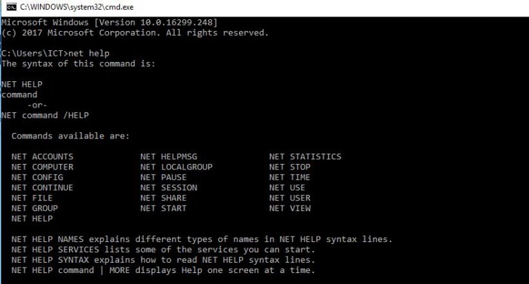 Batch File Network Commands Net Commands Trytoprogram