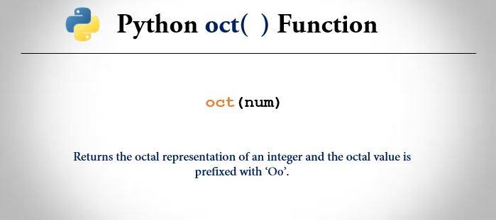 Python oct() - Example And Explanation | Trytoprogram Python oct() - Example And Explanation | Trytoprogram
