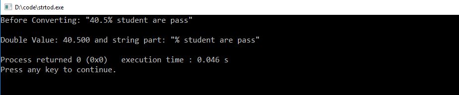 C Strtod String Conversion Library Function With Examples 