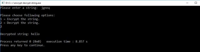 C Program To Encrypt And Decrypt The String Source Code Explained 2264