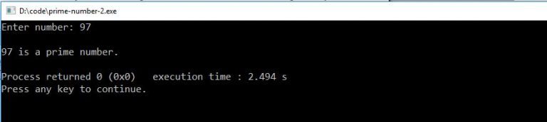 C Program To Check Prime Number Source Code Trytoprogram